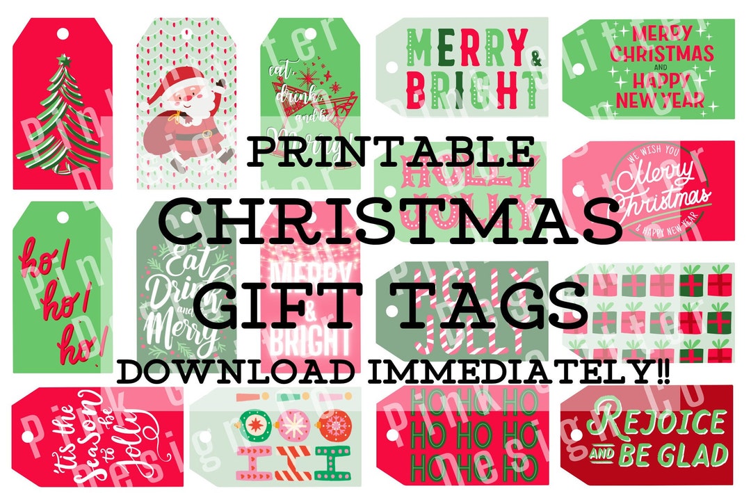 Printable Christmas Gift Tags, Cute and Trendy Christmas Designs ...