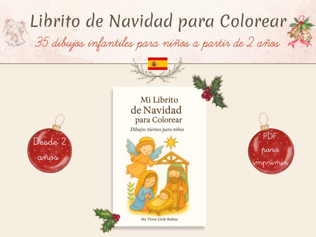 Librito de Navidad para Colorear | Coloring Pages PDF | 35 Dibujos ...