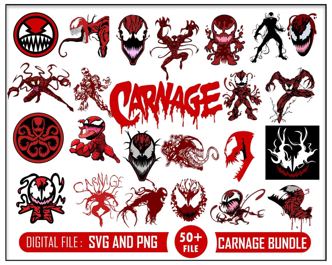 New Carnage Svg, Carnage Head Cricut, Symbiote Svg, Cut Files for ...