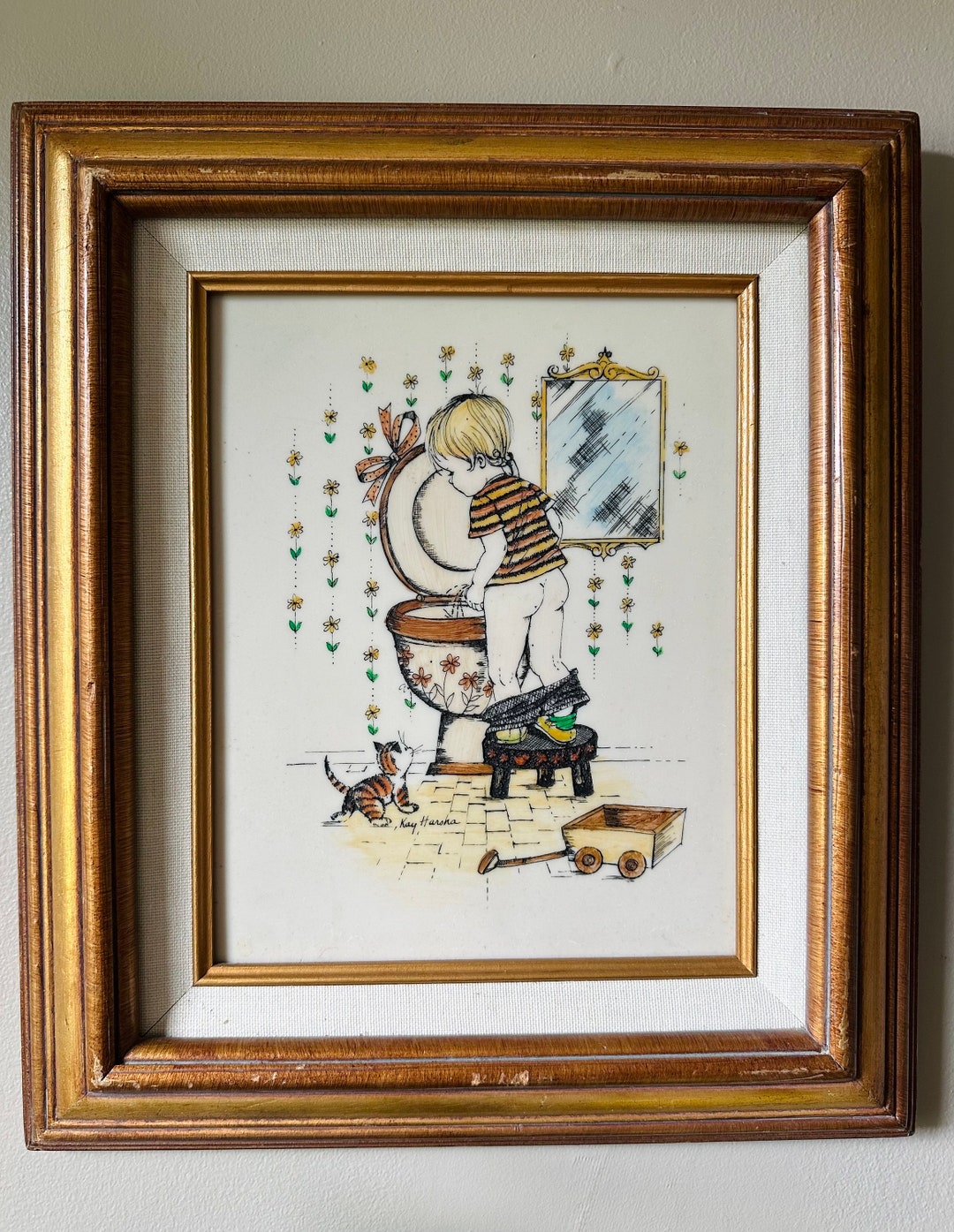 1970s Genuine Marvetti Marv-art Cultured Ivory Engraving Faux Ivory ...