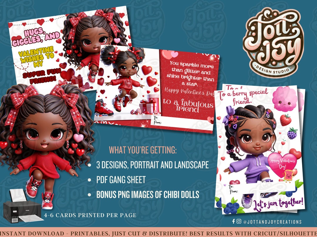 Printable Little Girl Valentine's Day Cards - Cute, School Class ...