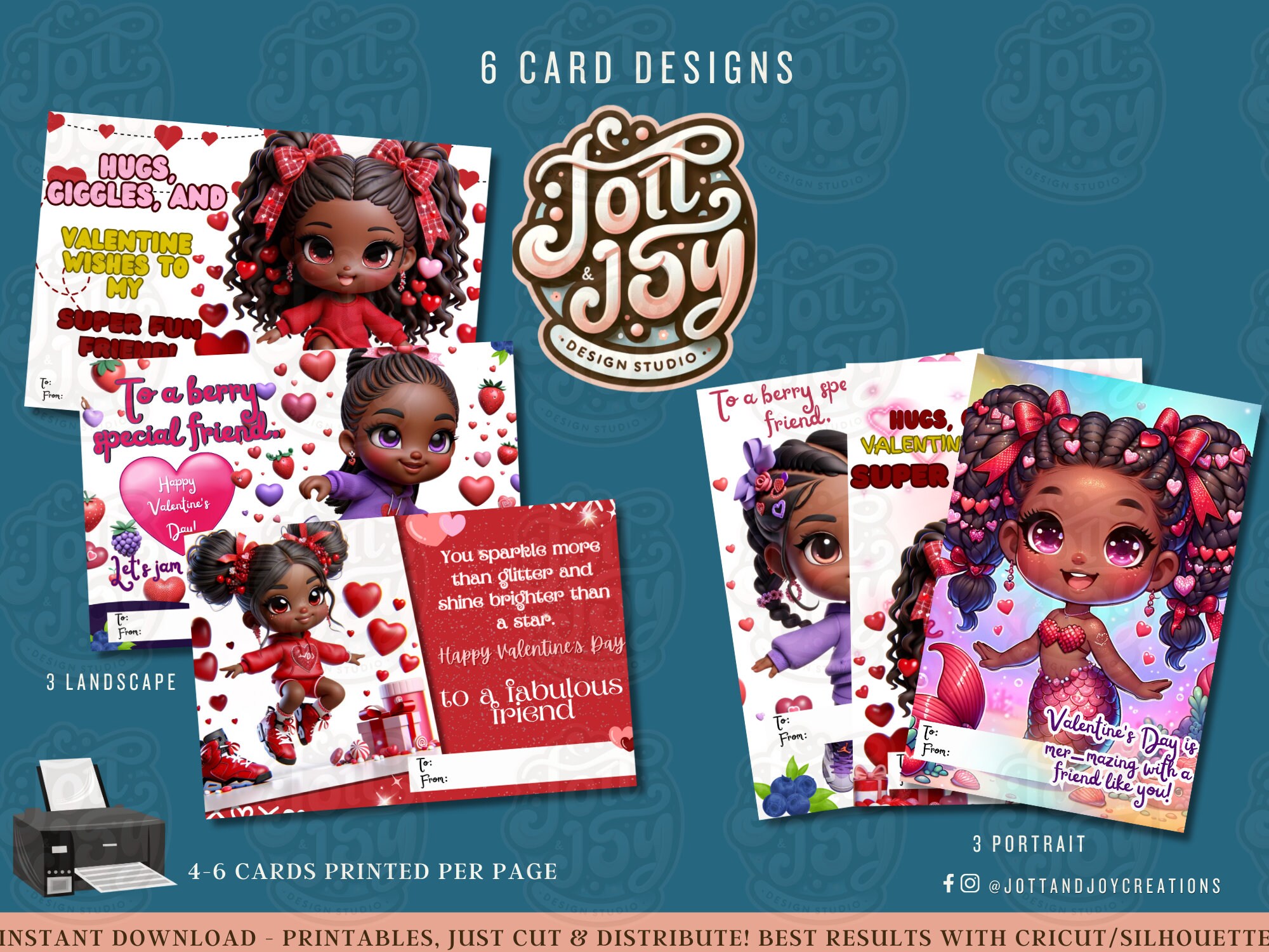 Printable Little Girl Valentine's Day Cards - Cute, School Class ...