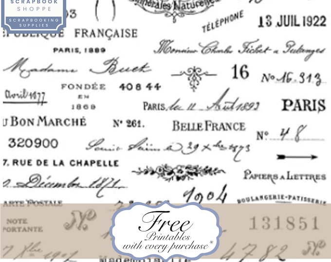 French Vintage Style Clear Silicon Stamp for Scrapbooking, Junk ...