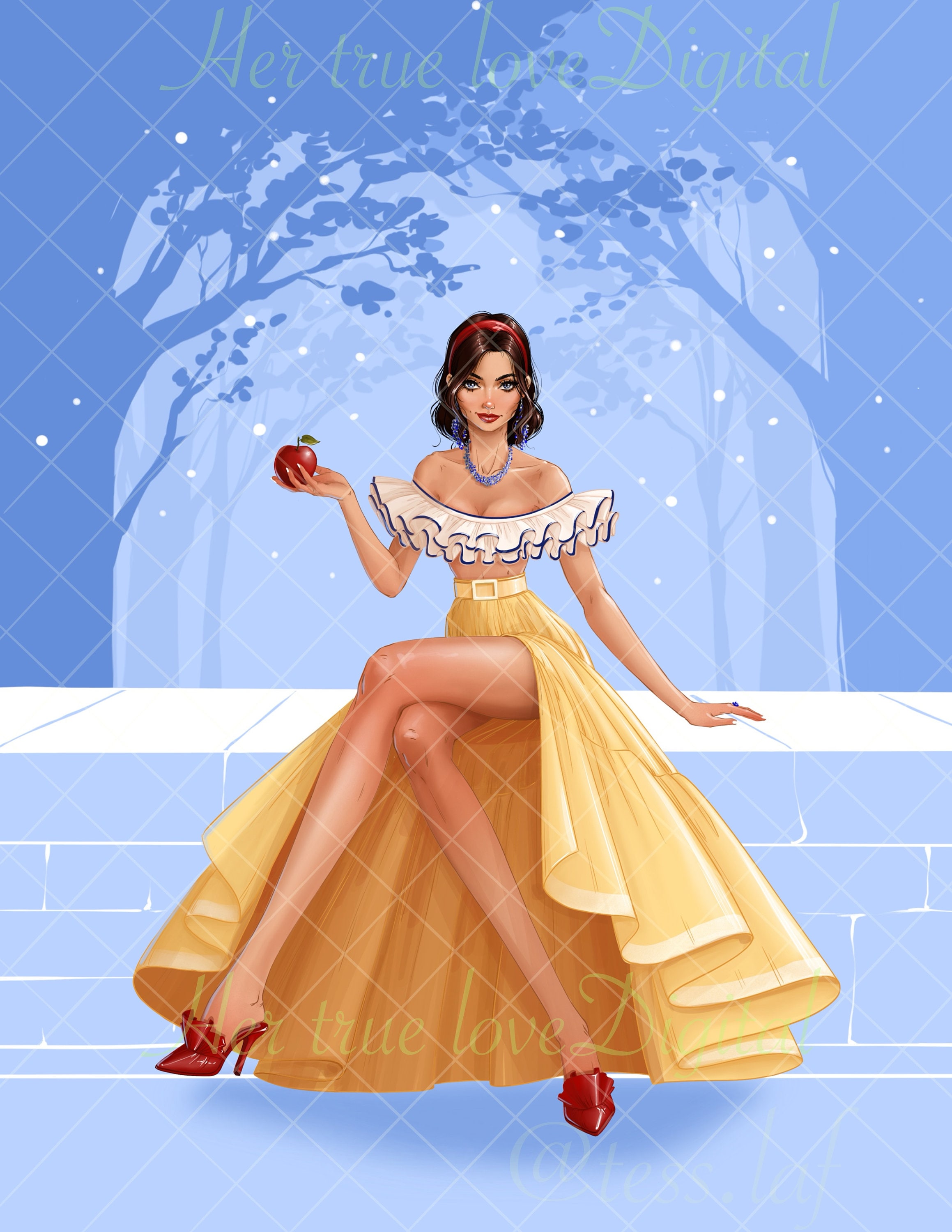 Princess Art Print, Princess Art, Princess Print, Princess Digital ...