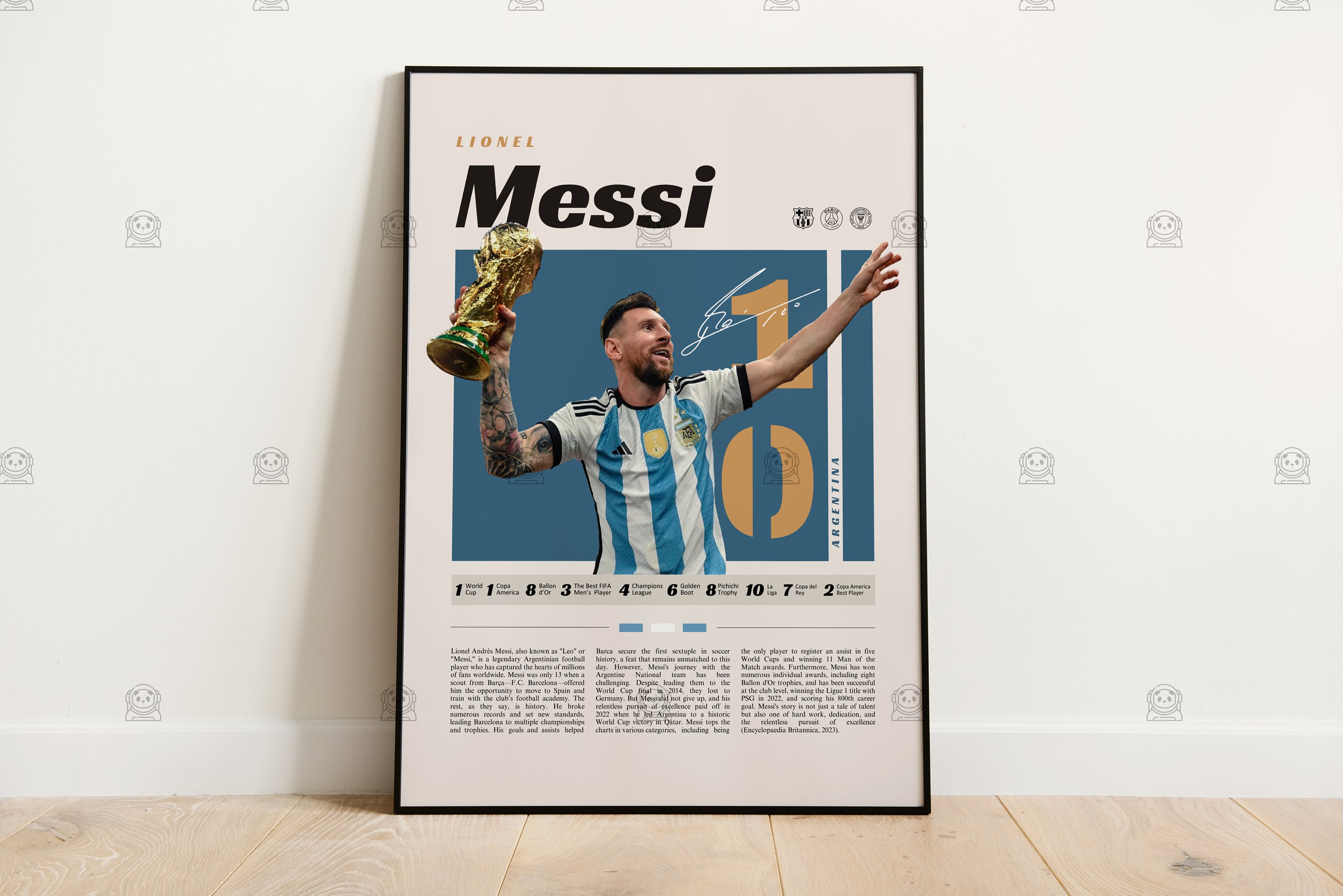 Lionel Messi Poster, Argentina Soccer Print, Football Gifts, Football ...