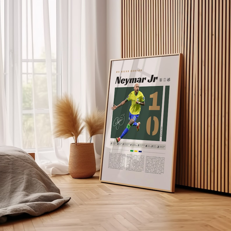 Neymar Poster, Neymar Jr, Football Poster, Soccer Poster, Sports Poster ...