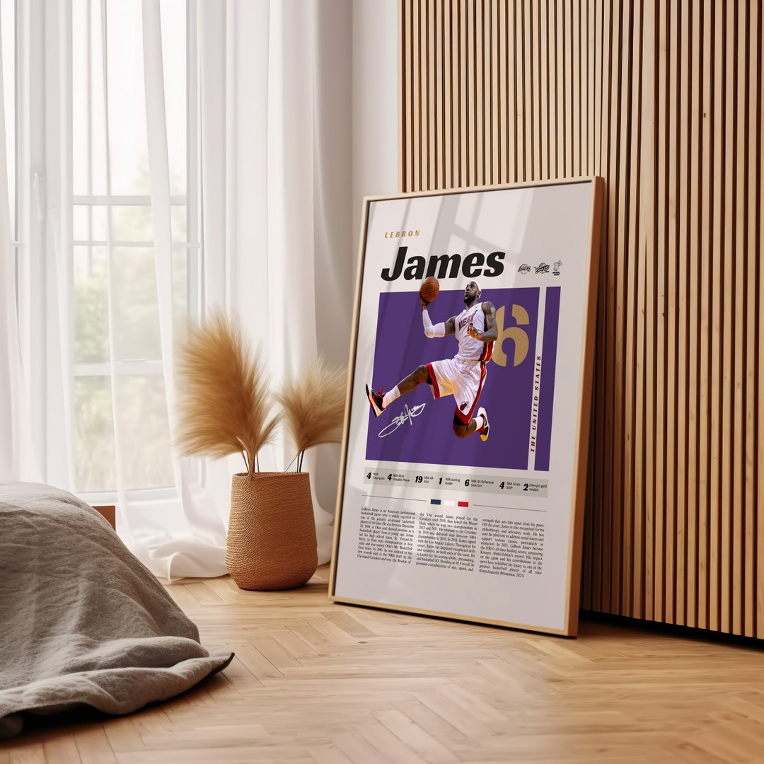 Lebron James Poster, Miami Heat, Basketball Gifts, Basketball Poster ...