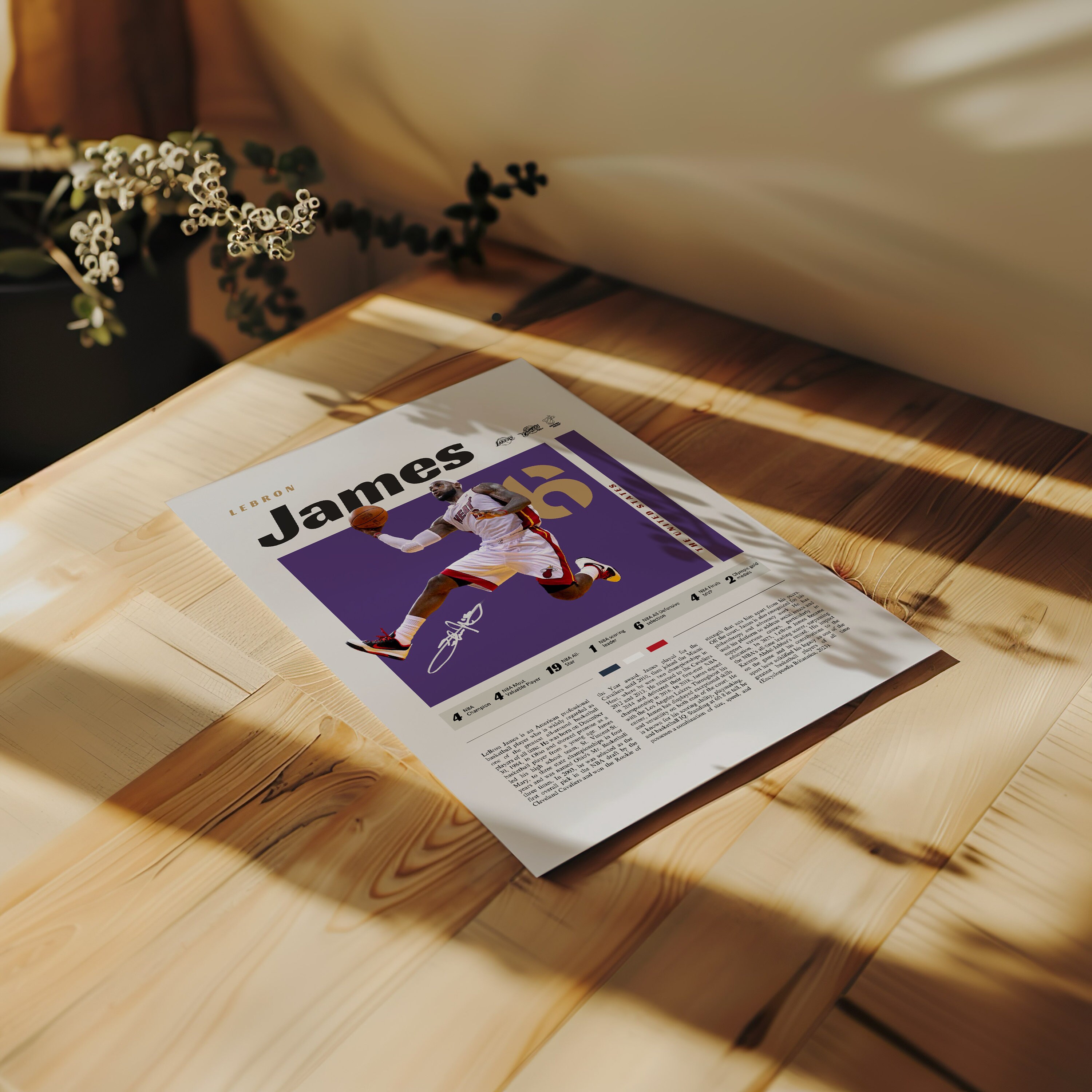 Lebron James Poster, Miami Heat, Basketball Gifts, Basketball Poster ...