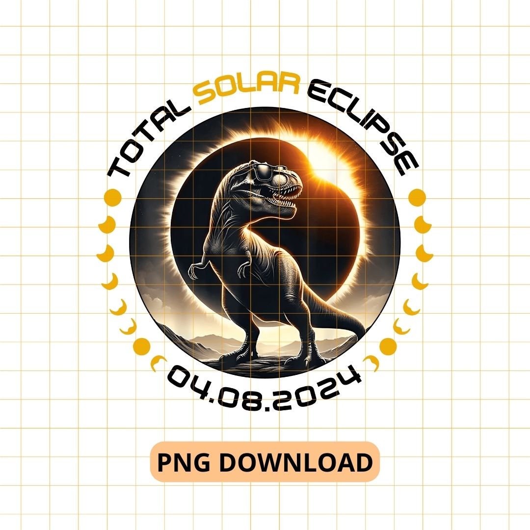 Total Solar Eclipse PNG, Dinosaur Solar Eclipse PNG. Digital File Twice ...