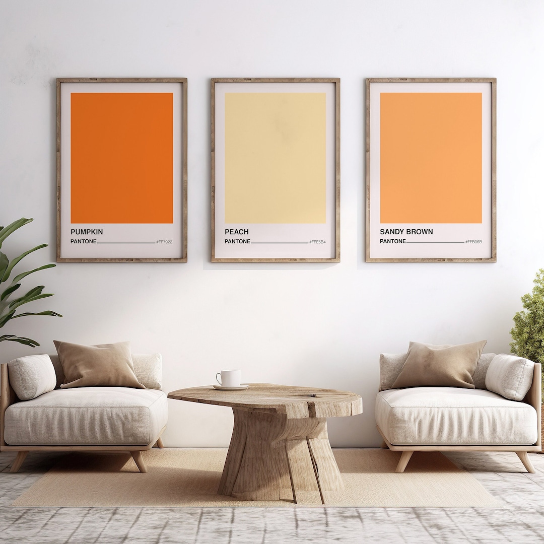 Pantone Orange Wall Art, Set of 3 Prints Orange, Pantone Colors ...