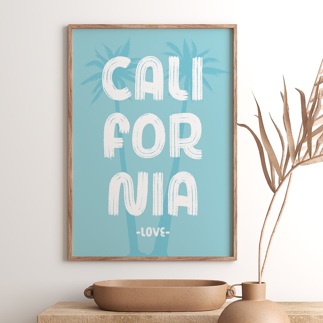 California Love Art Print, California Wall Art, Minimalist CA Print ...