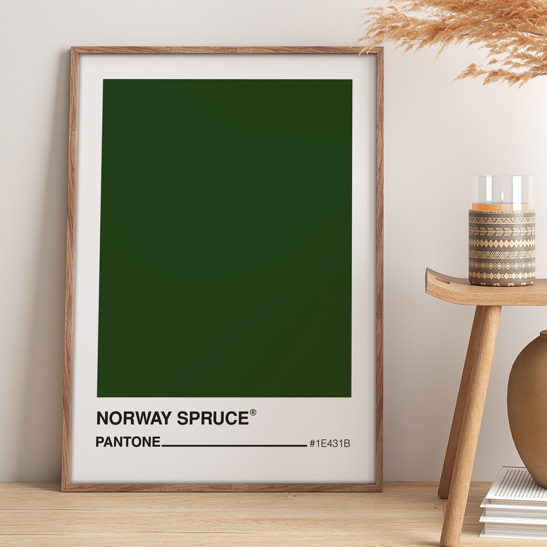 Norway Spruce Pantone, Green Pantone, Norway Spruce Print, Green Wall ...