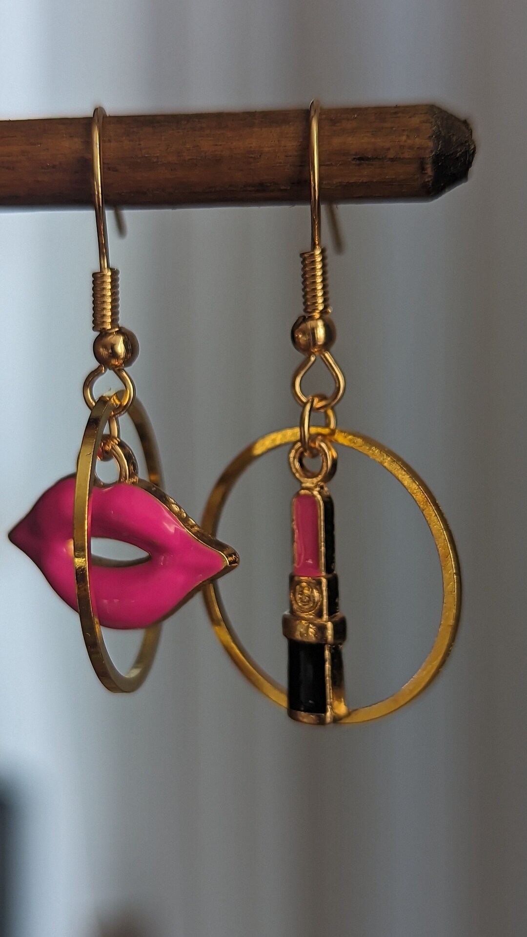 LINK Funny SEXY Lips Lipstick Earrings Jewelry 42 Cm Gift Handmade for ...