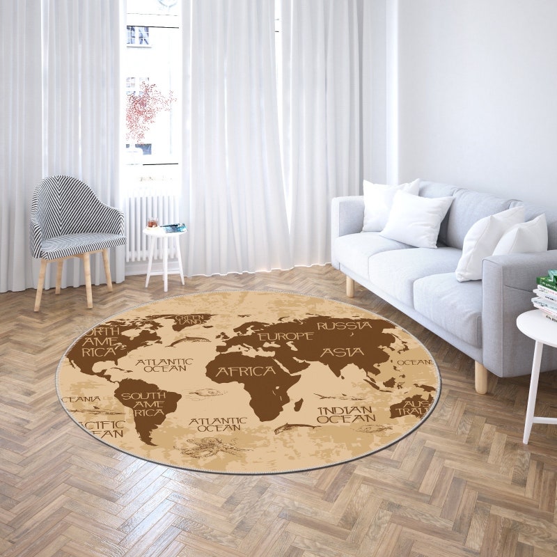 World Map Rug - Etsy