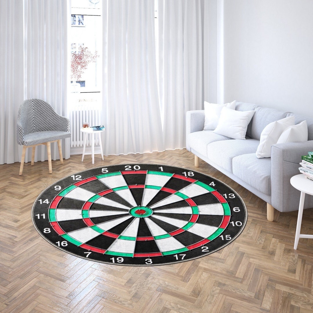 Dartboard Rug, Gamer Rug, Round Rug, Bedroom Decor, Play Room Rug, Play ...