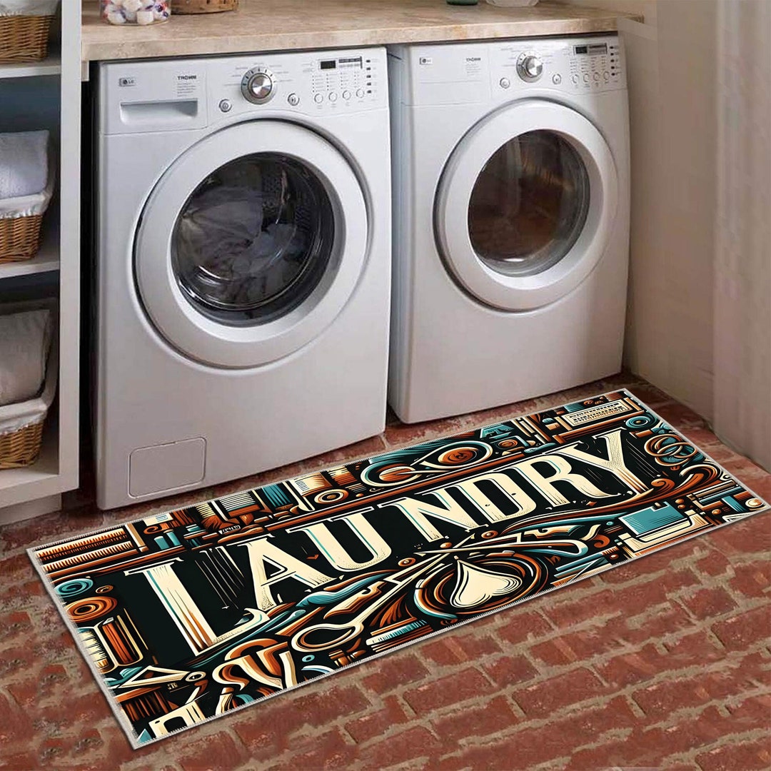Laundry Room Decor, Vintage Laundry Room Rug, Non-slip Laundry Room Rug ...