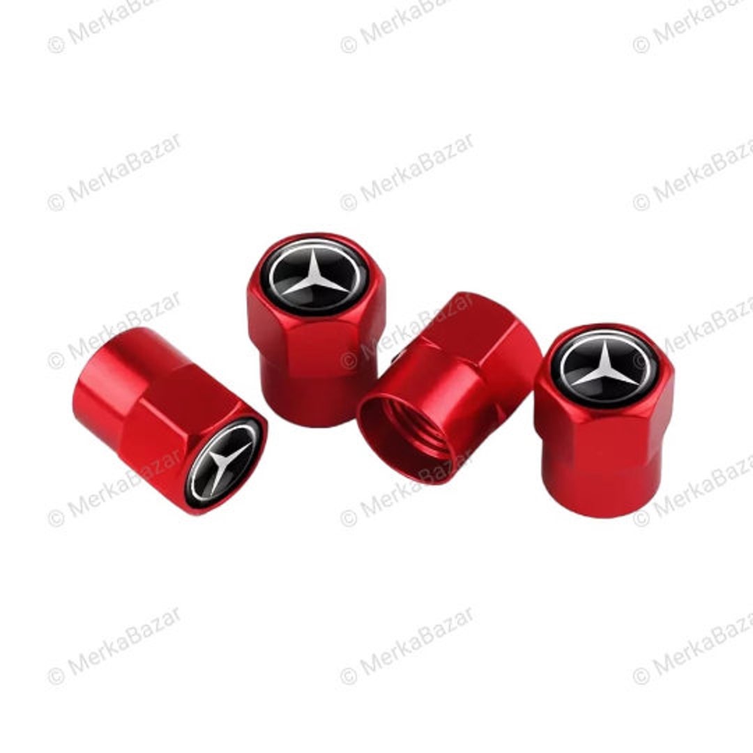 Set of 4 Red Stainless Steel Valve Caps for Mercedes Benz Tire - Etsy
