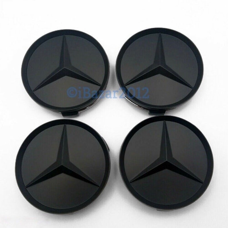 Set of 4 Matte Black AMG Wheel Center Hub Caps for Mercedes - Etsy
