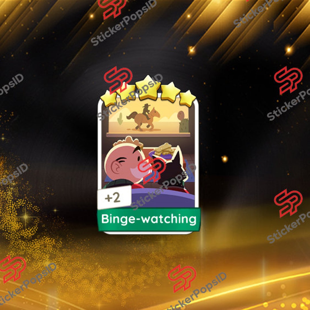 Binge-watching Monopol Go 5 Star Sticker Card - Etsy