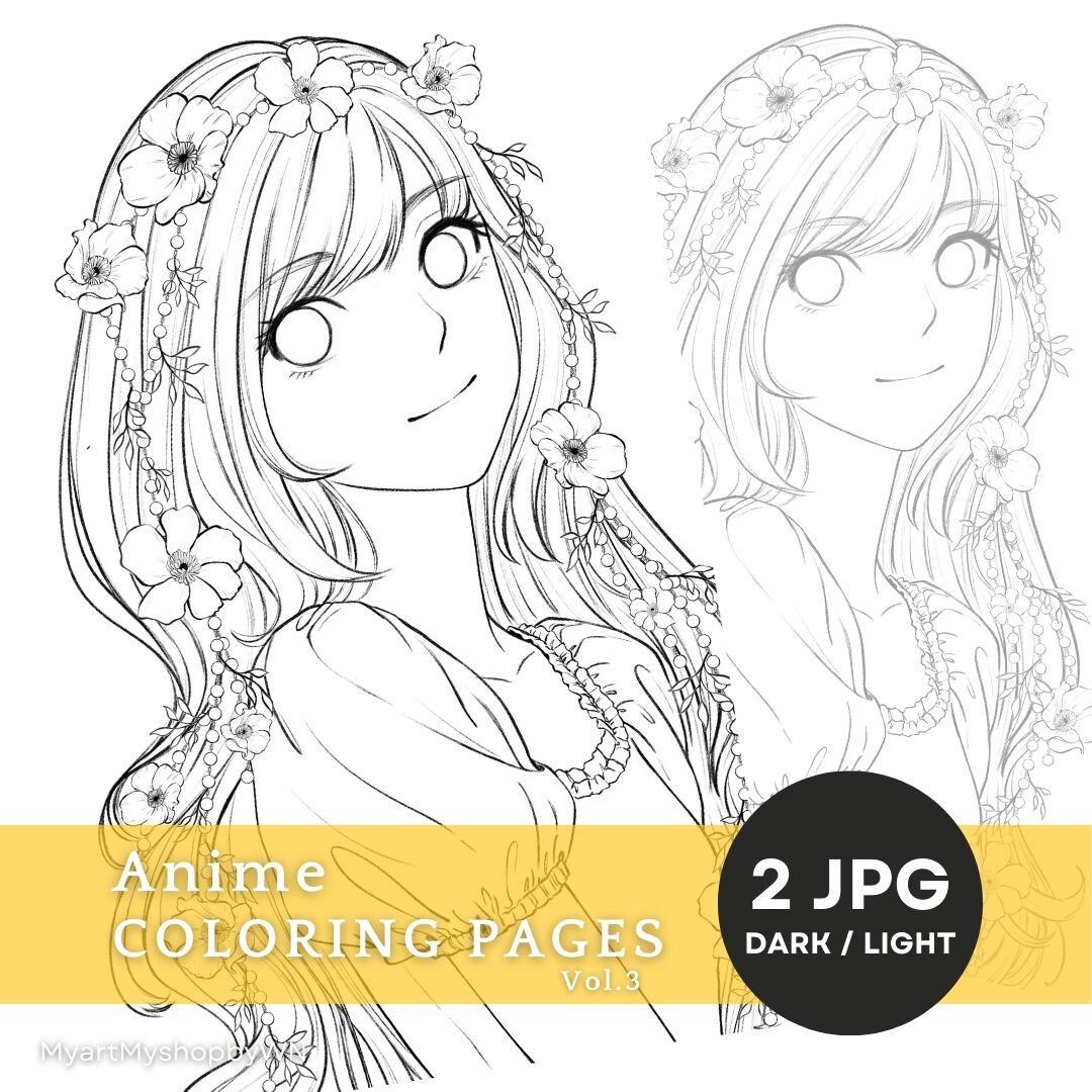 Beautiful Girls Coloring Pages, Anime Coloring Pages, Adult Coloring ...