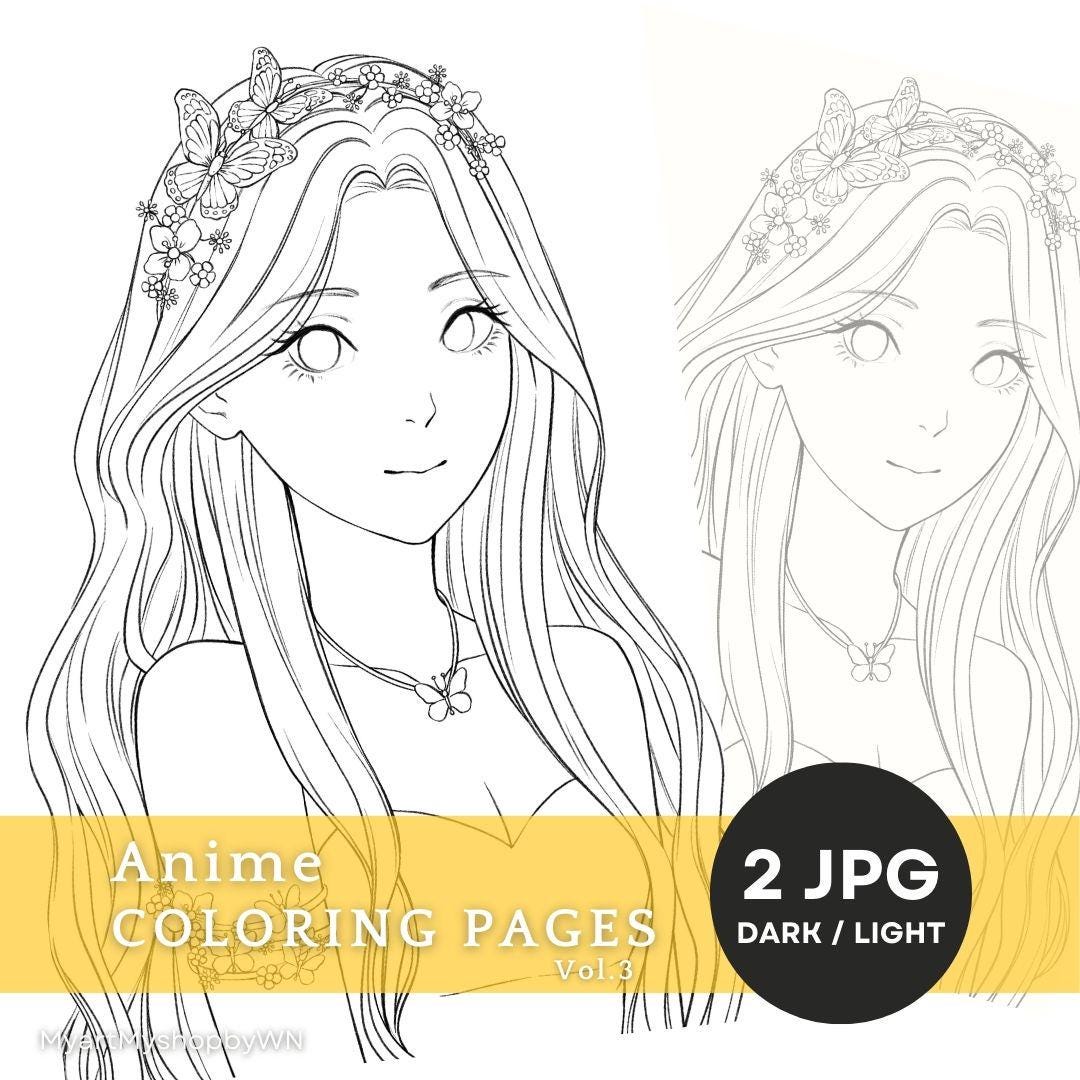 Beautiful Girls Coloring Pages, Anime Coloring Pages, Adult Coloring ...