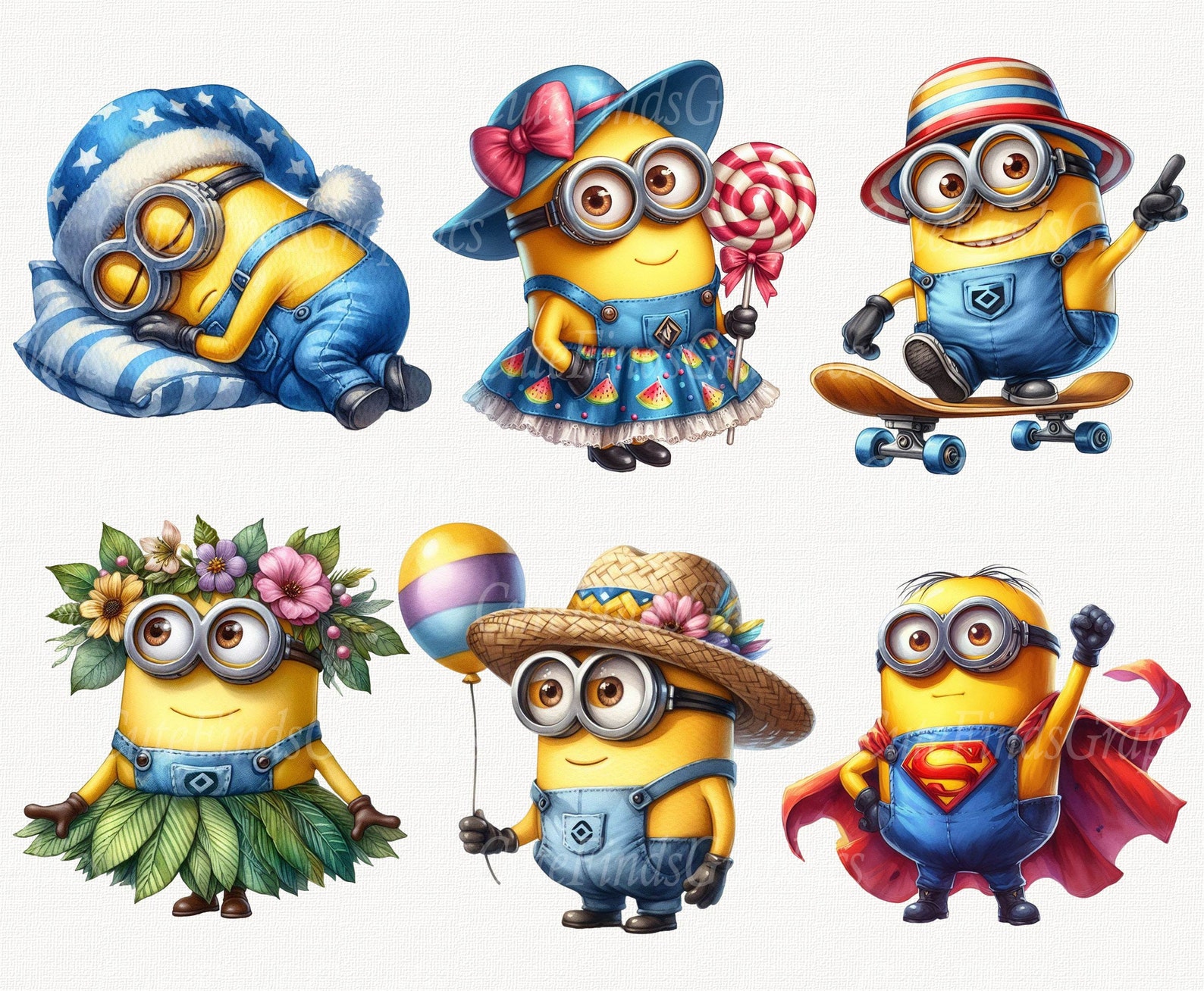 Minions PNG, Imágenes Prediseñadas de Minions, Descarga instantánea ...