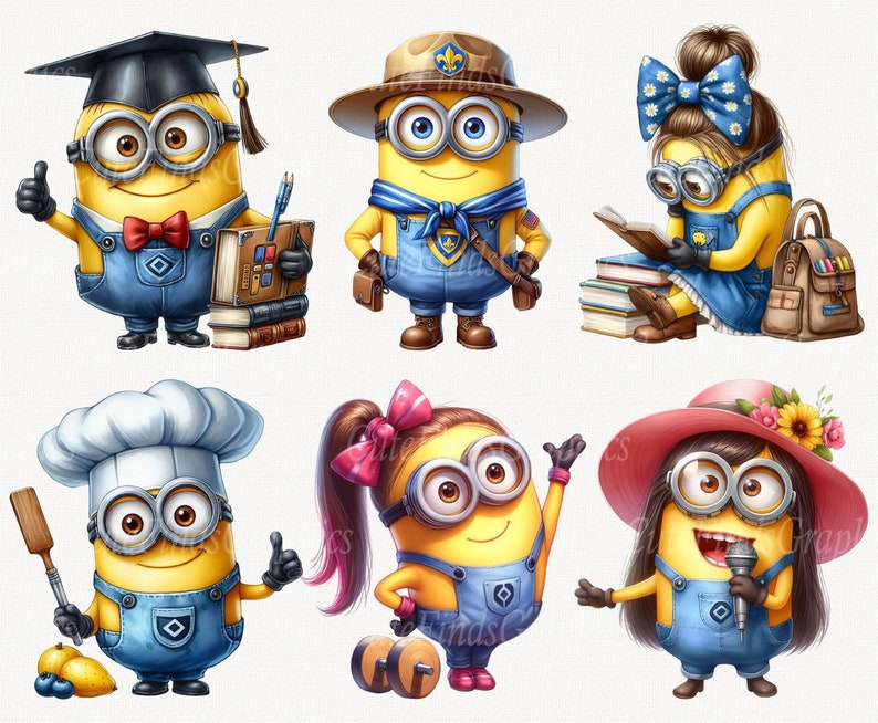 Minions PNG, Imágenes Prediseñadas de Minions, Descarga instantánea ...