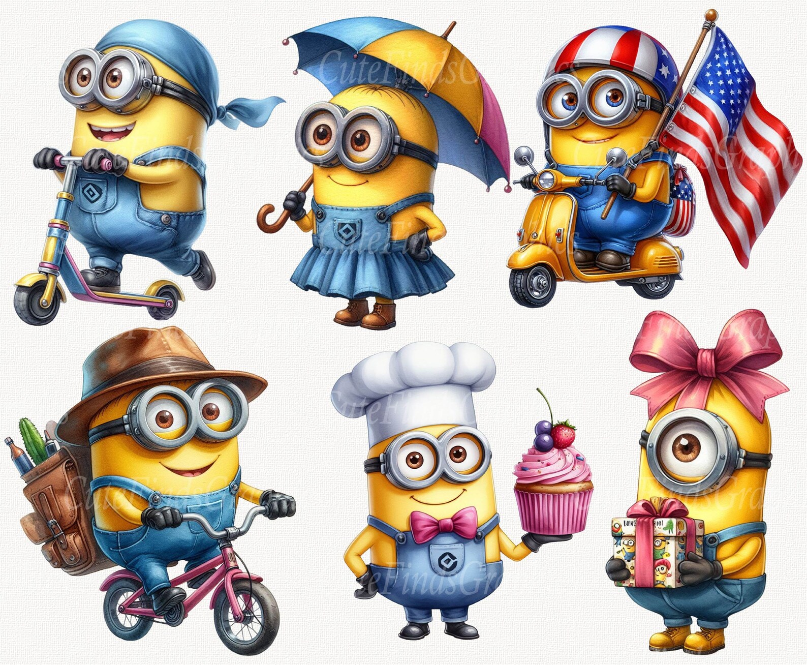Minions PNG, Imágenes Prediseñadas de Minions, Descarga instantánea ...