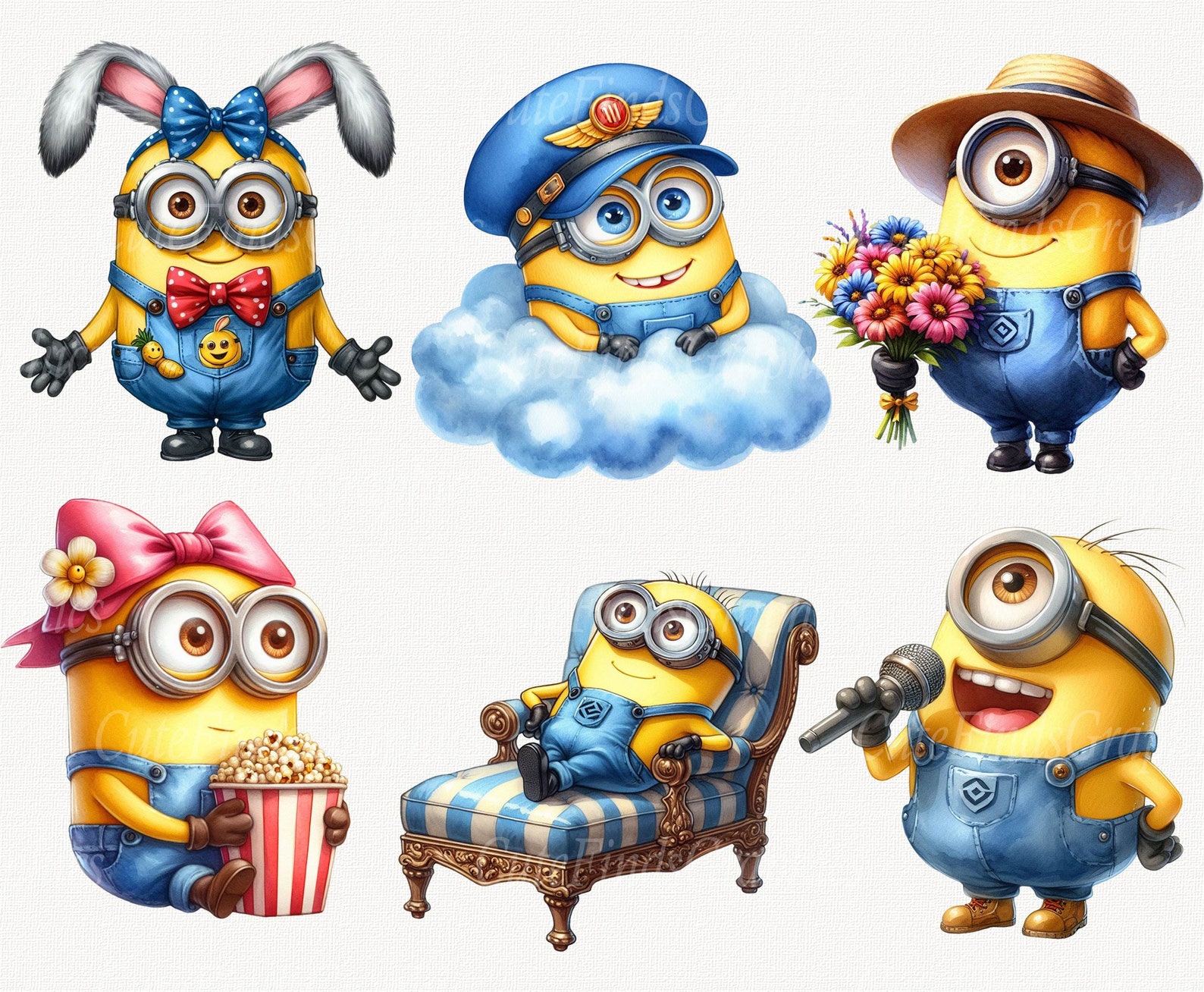 Minions PNG, Imágenes Prediseñadas de Minions, Descarga instantánea ...