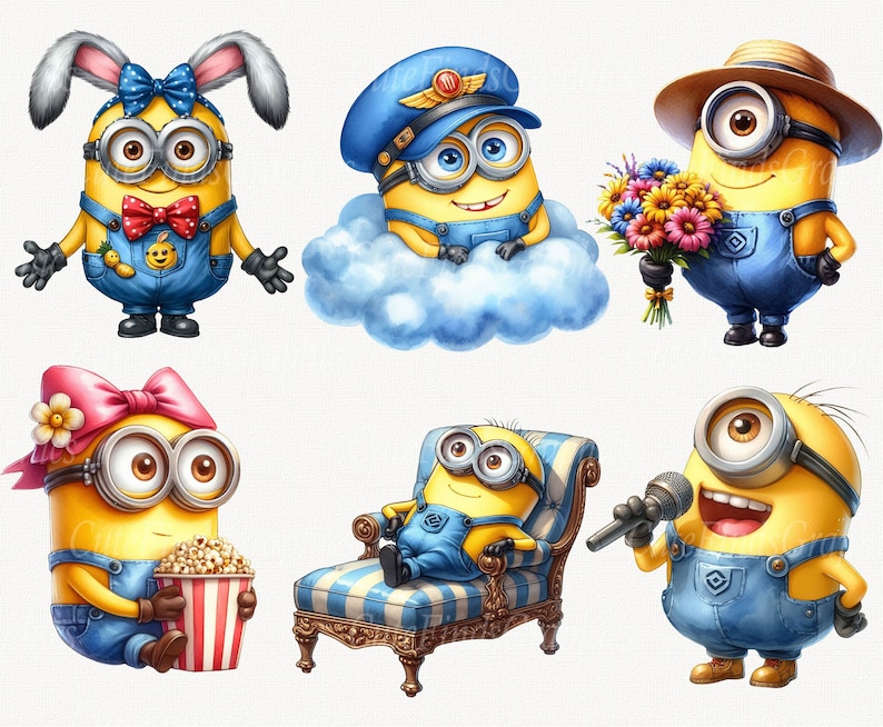 Minions PNG, Imágenes Prediseñadas de Minions, Descarga instantánea ...