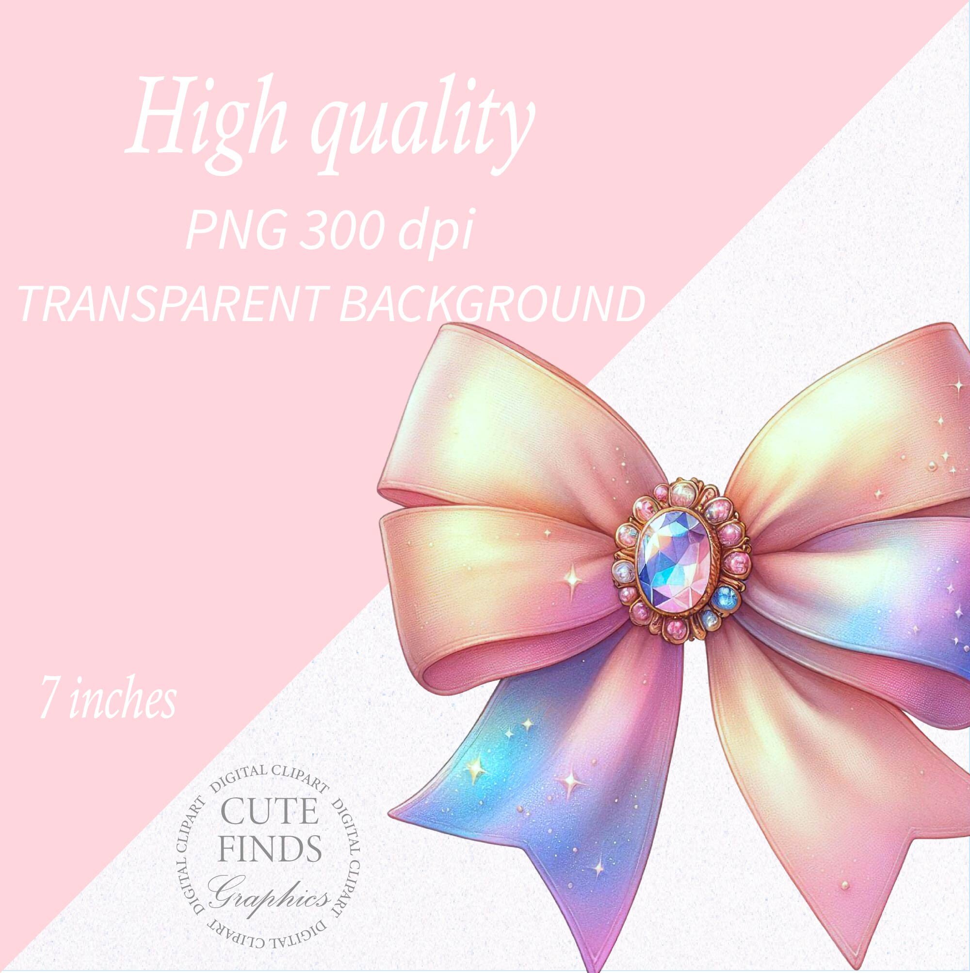 Watercolor, Bows With Brooch, Satin Bows Clipart PNG, Download Digital ...