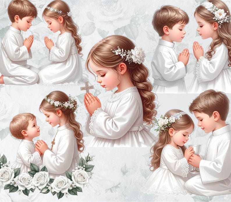 First Communion Children PNG, Holy Communion Digital Clip Art, Clipart ...