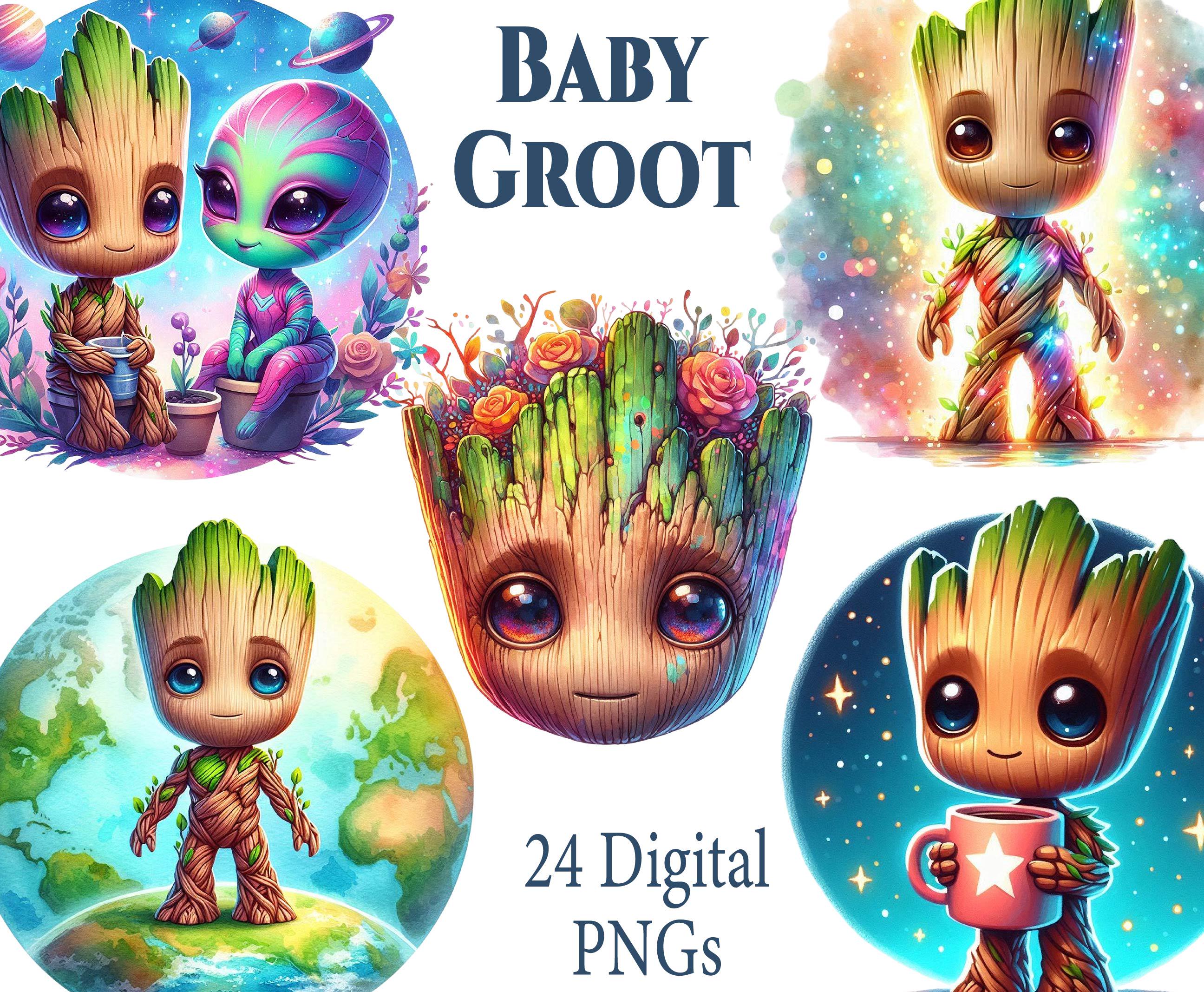 Set of 24 Baby Groot Png , Baby Groot PNG, Groot Clipart Png, Digital ...