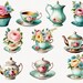 Watercolor Tea Party Clipart Set PNG .instant Download. - Etsy