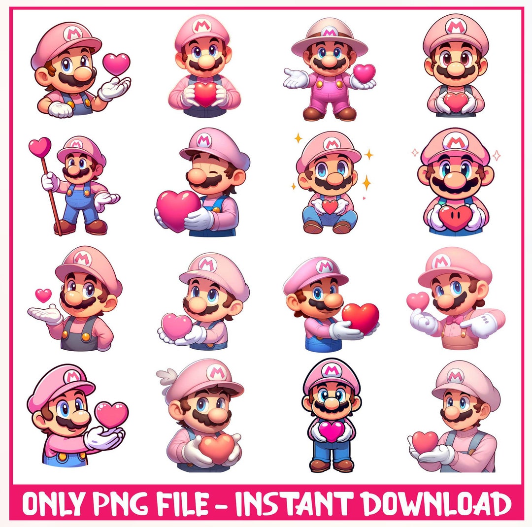New Cute Mario Love PNG Super Mario Love PNG Heart Balloon Flower ...