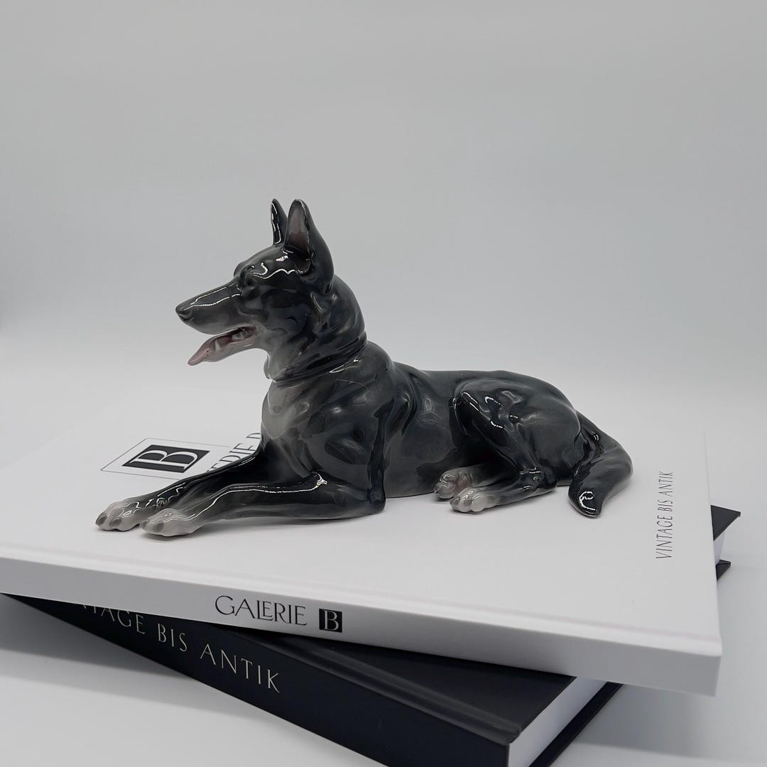 Gebrüder Heubach Porzellan Figur Hund I Schäferhund • antike Dekoration ...