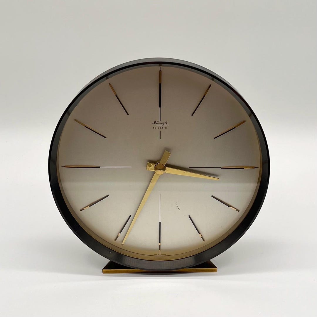 Vintage Kienzle Automatic Quartz Table Clock Titanium Gold Clock ...