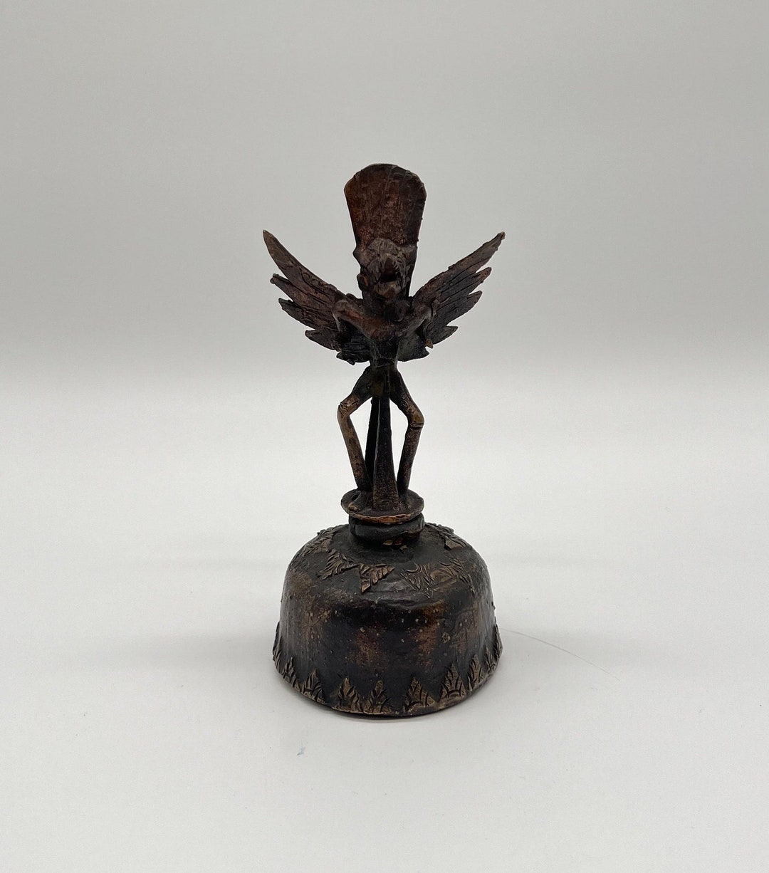 Antique Indonesian Garuda Table Bell Vintage Asian Bronze Figure Statue ...