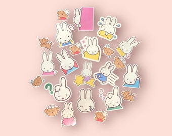 Miffy Nijntje + Drinks Stickers | Cute Deco Bunny Stickers | Matte - Etsy