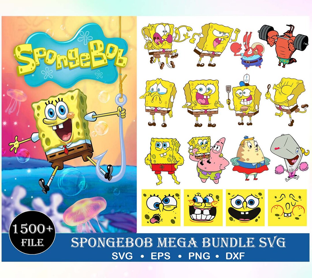 1000 Files Sponge Svg Bundle, Sponge Clipart Bundle, Cut Files for ...