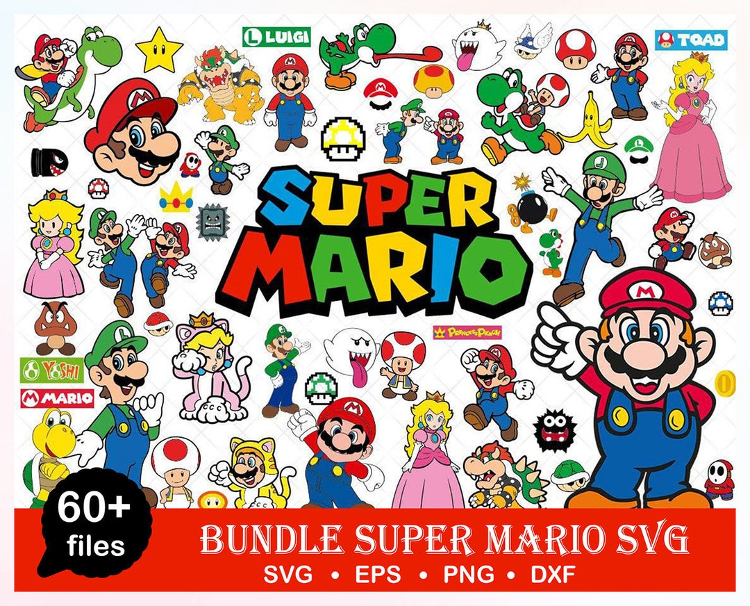 Super Mario Bundle Svg, Mario Family Svg, Mario Svg Cut Files for ...