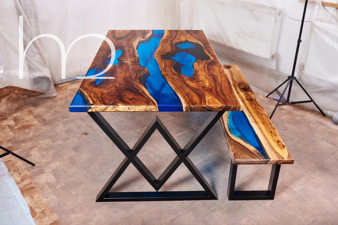 Walnut Wood Dining Table Abyss - Etsy