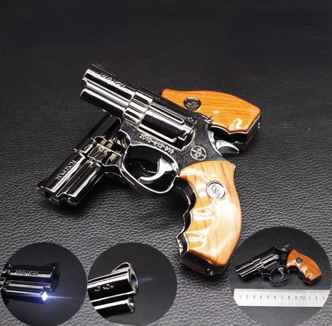 Mini Revolver Shaped Jet Gas Lighter MENS Gift/collectible/gifts for ...