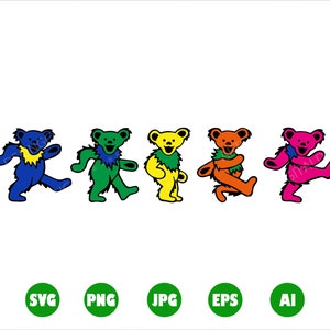 Grateful Dead Dancing Bears SVG, PNG, JPG, Dancing Bears Vector ...