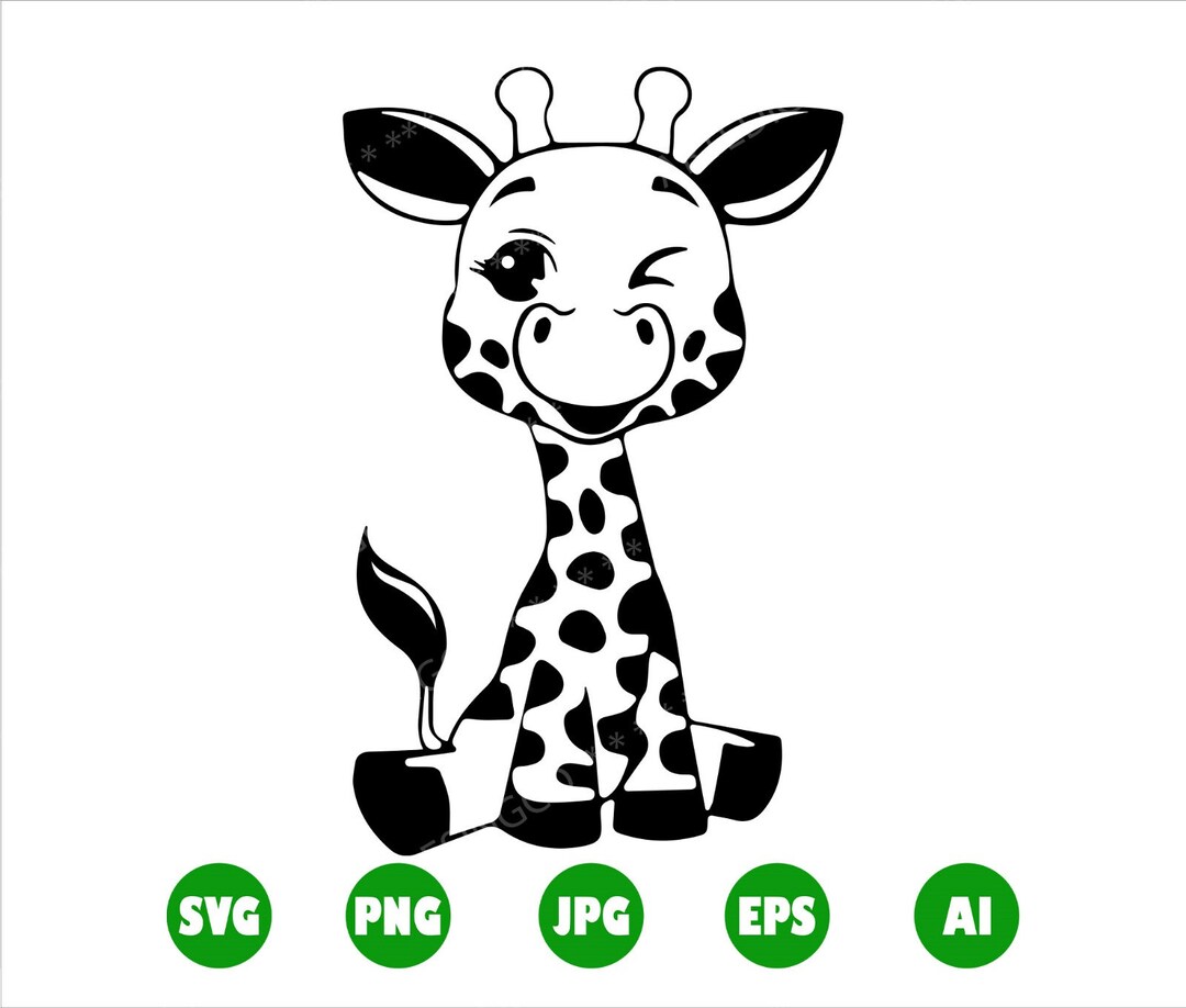 Giraffe Svg, Baby Giraffe Svg, Clipart, Baby Giraffe Clipart, Instant ...
