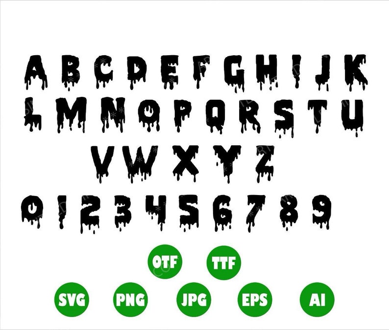 Dripping Font Svg, Dripping Alphabet Svg, Cut File, Svg Files for ...