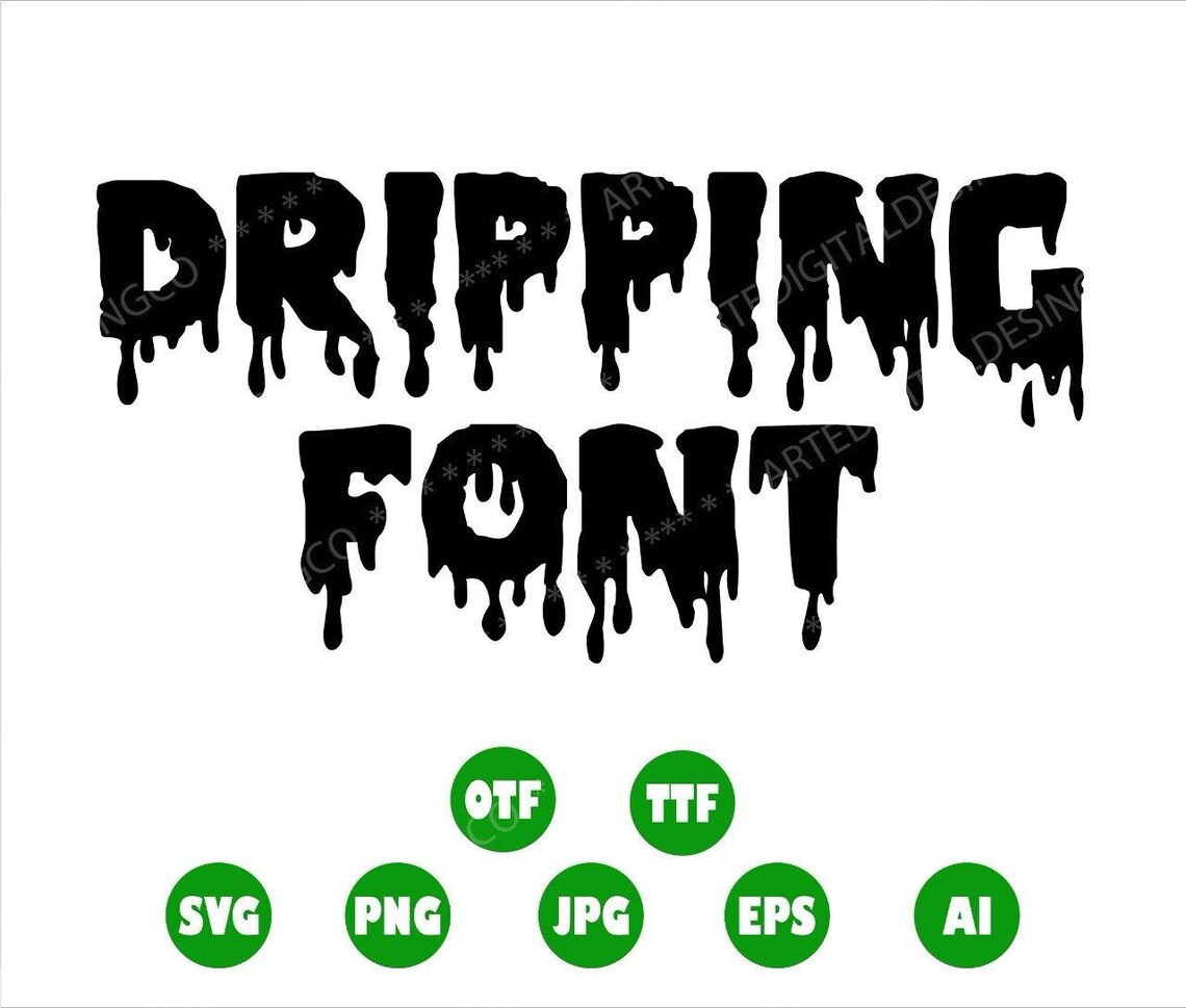 Dripping Font Svg, Dripping Alphabet Svg, Cut File, Svg Files for ...