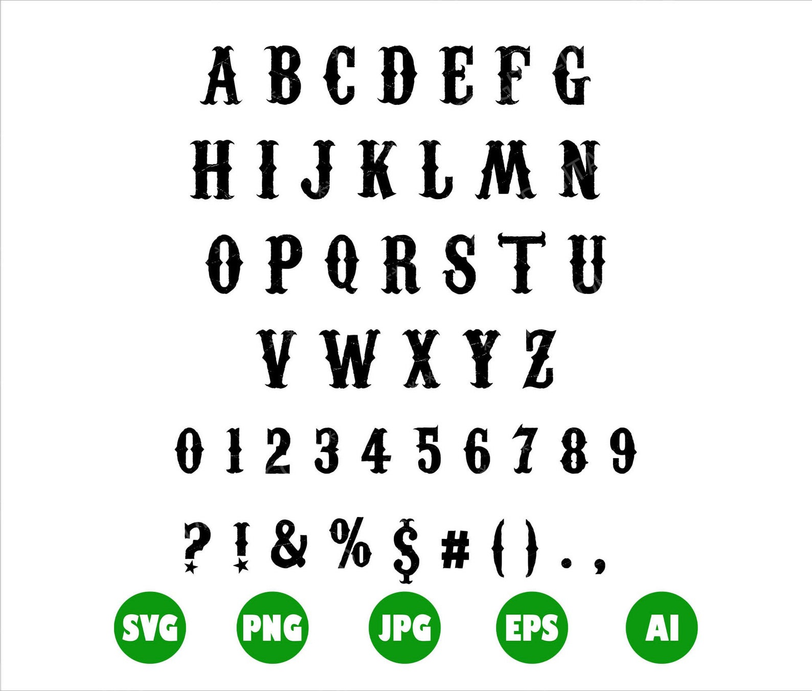 Cowboy Font Ttf Svg, Distressed Cowboy Font Svg, Png, Cricut, Cuttable ...