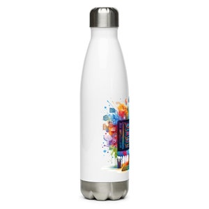 Splash Art Computer Stainless Steel Water Bottle Perfect Gift for Techy ...