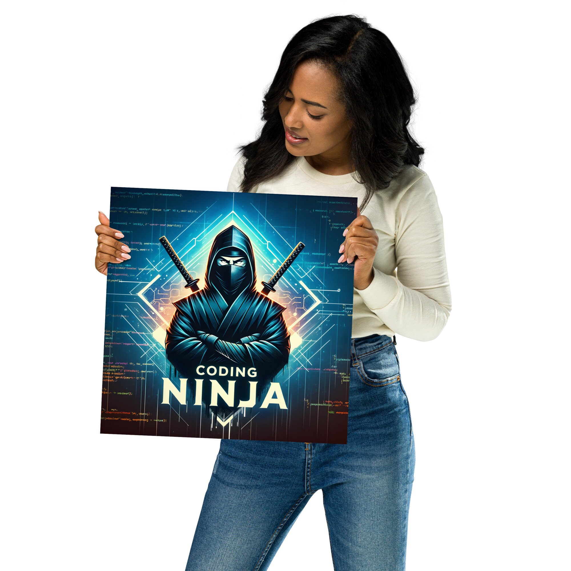 Software Engineer Poster Coding Ninja T For Programmer Coder High Tech Wall Art Code Warrior